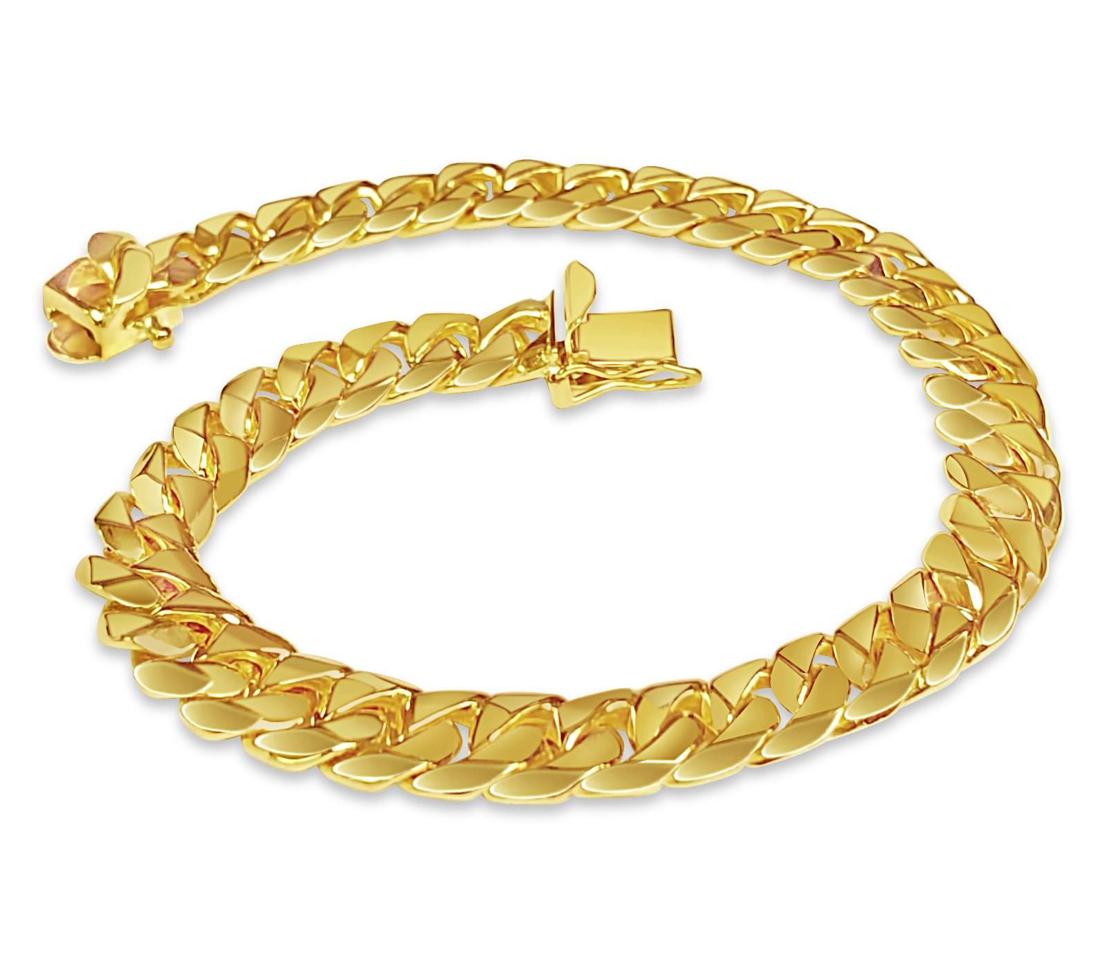 18k Solid Yellow Gold Handmade 9mm Curb Link Bracelet, 10", Approx 61g | eBay