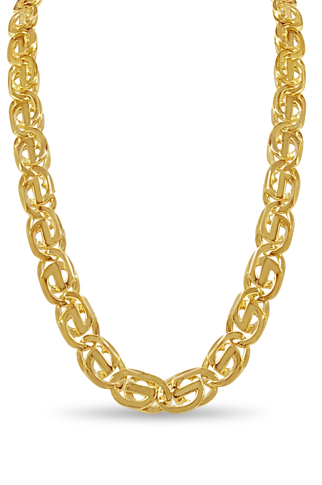 14k Solid Yellow Gold Handmade 13mm Tiger Eye Link Necklace, 24" | eBay