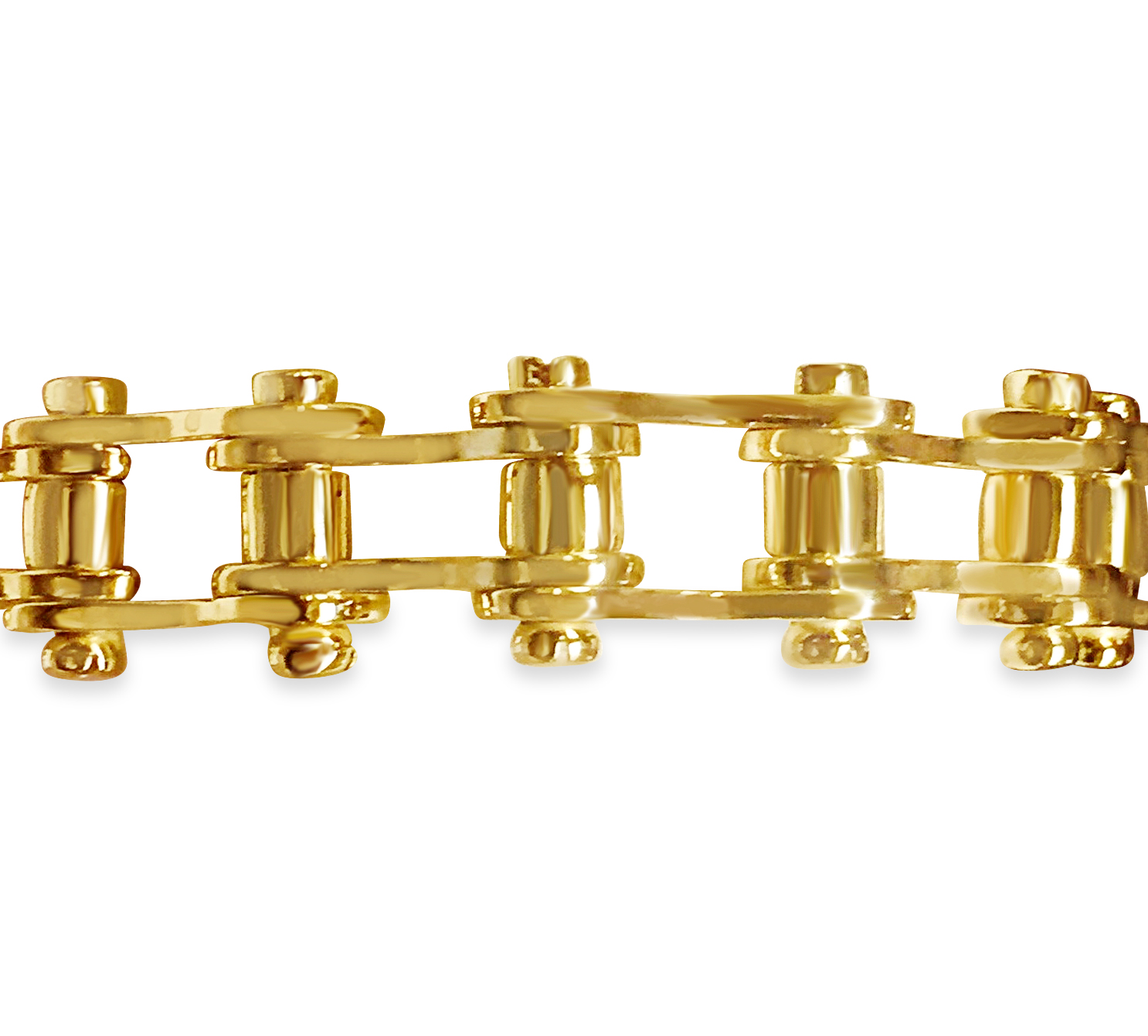 18k Yellow Gold 14mm Motorcycle/Bike Chain Bracelet, 8" | eBay